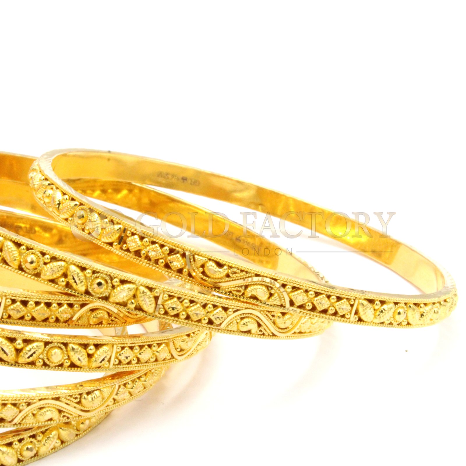 Buy Online Set of 6 22ct Gold Bangles | GoldFactory.co.uk